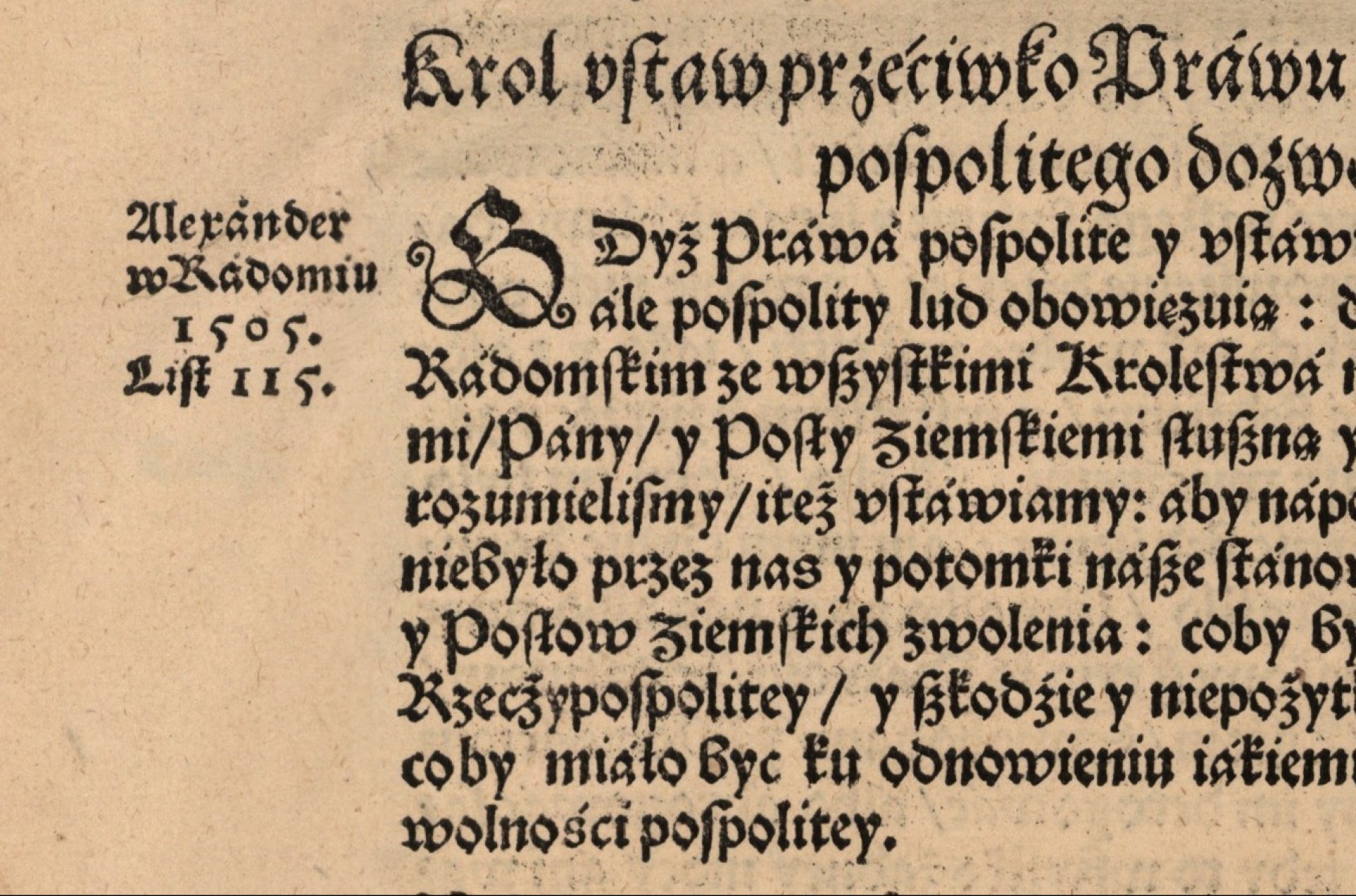 Uchwalenie konstytucji Nihil novi - Muzeum Historii Polski w Warszawie